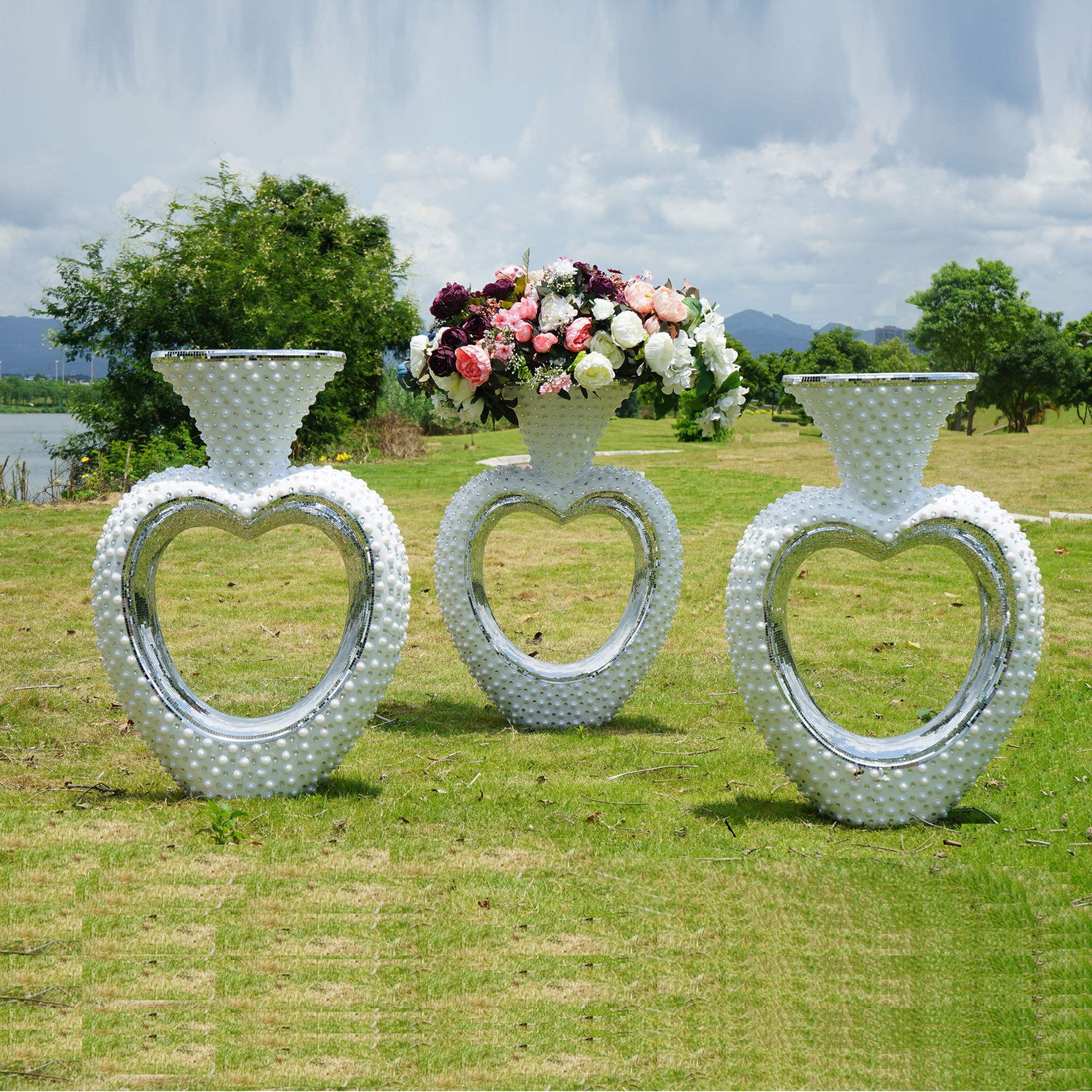 Love Heart Shape Fiber Glass Vase for Wedding Party Events - Etsy