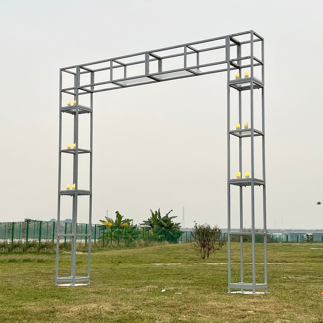 Silver Wedding Arch Lighting Stage Truss Photo Backdrop Frame for ...