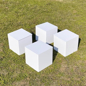 White Cube Box Pedestal Stand Display Stand Wedding Events Backdrop ...