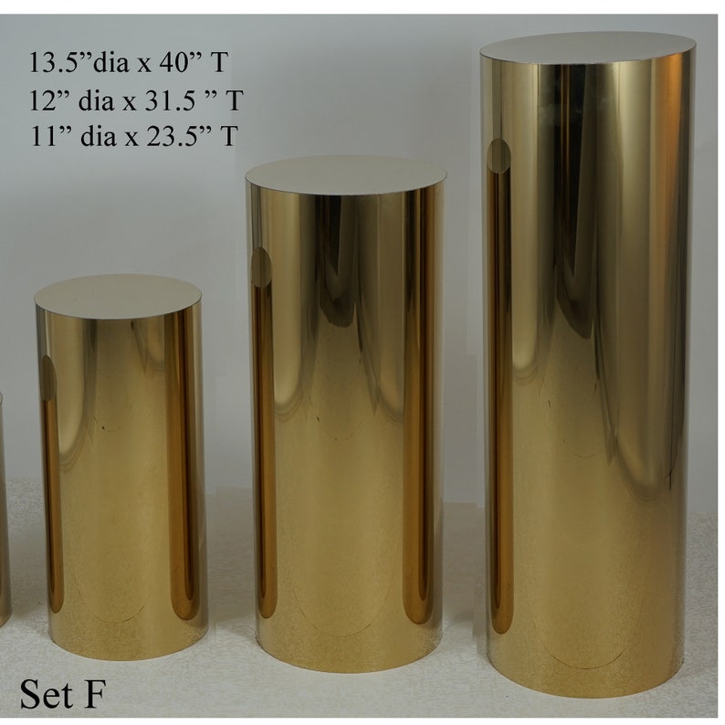 Large Size Gold Mirror Pedestal Table Stand Cylinder Plinth - Etsy