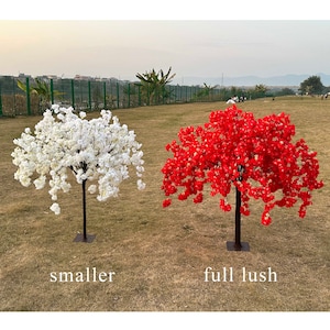 Lush Red Cherry Blossom Tree Detachable Fake Tree Artificial Silk ...