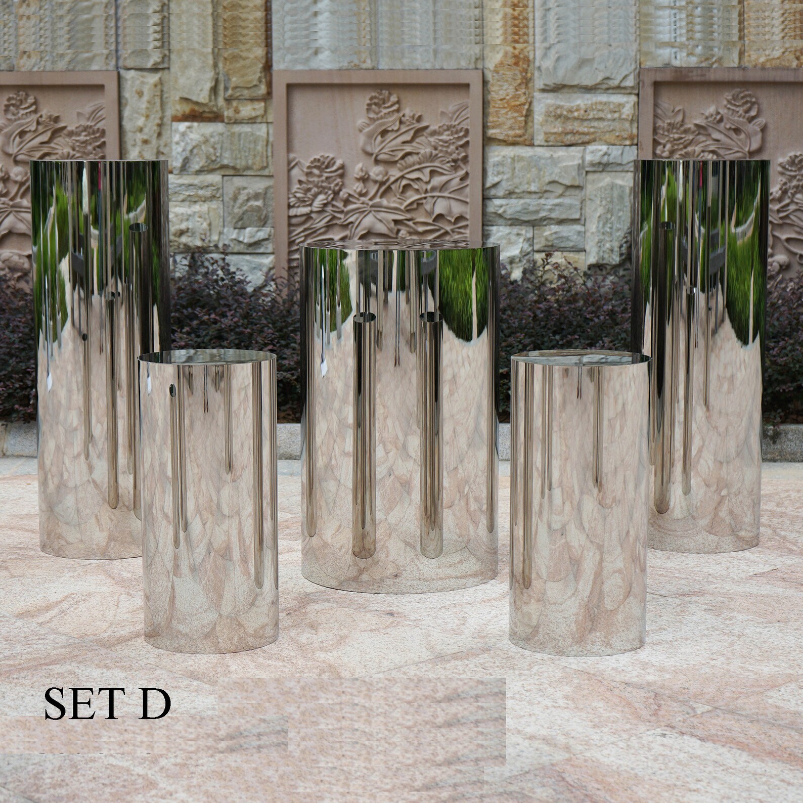 Large Size Pedestal Silver Cylinder Plinth Table for Wedding - Etsy