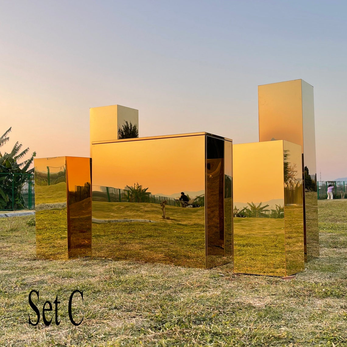 Custom Gold Mirror Pedestal Table Stand Bridal Shower Event Pillar ...