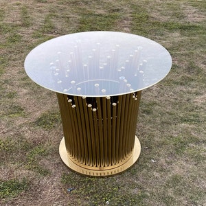 Gold Dessert Table Cake Table Sunflower Round Dining Table Cylinder ...