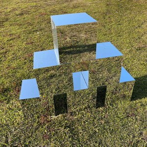Silver Mirror Boxes Mirror Cube Stand for Wedding Events Backdrop ...
