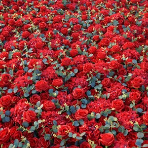 Lush Red Rose Flower Wall Romantic Floral Wall for Party Events ...
