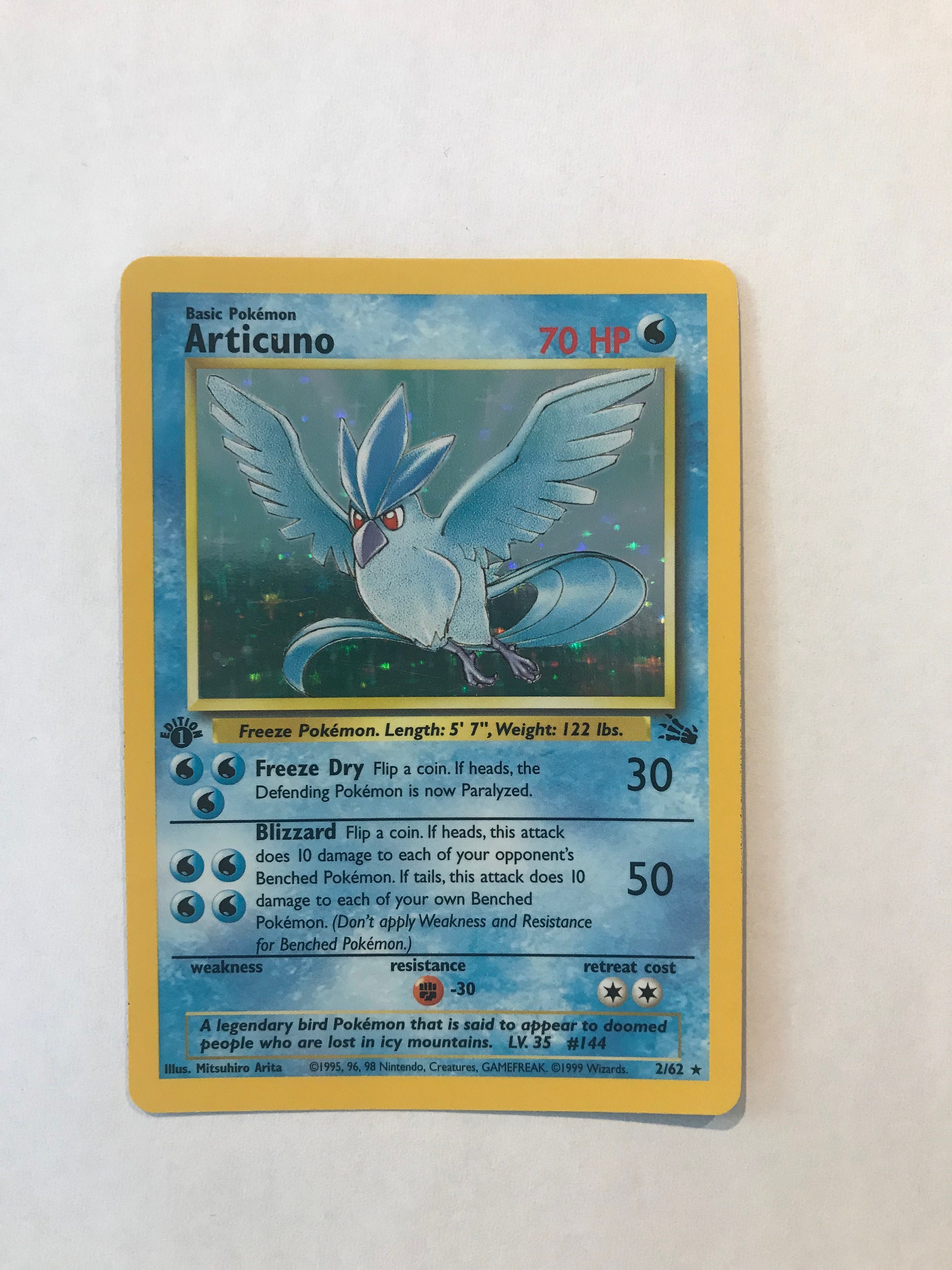 1st Edition Articuno Fossil Pokemon Card - Etsy