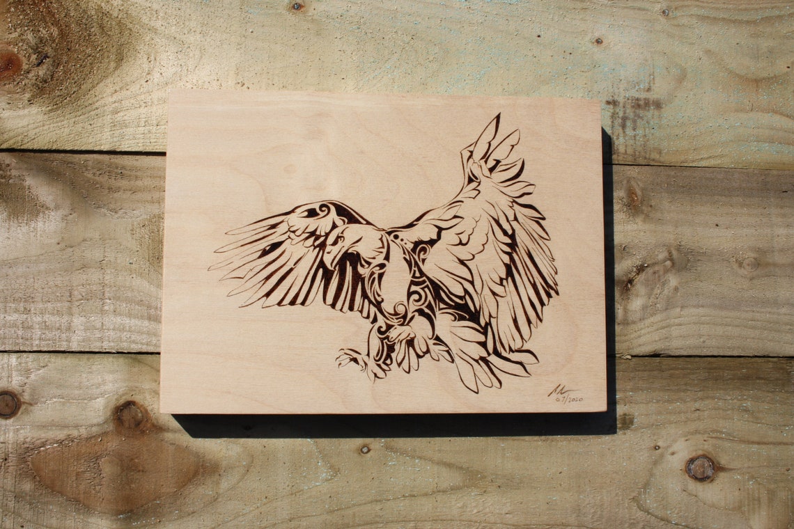 Flying Eagle Wall Hanging Pyrography Art Home Decor Wall - Etsy UK