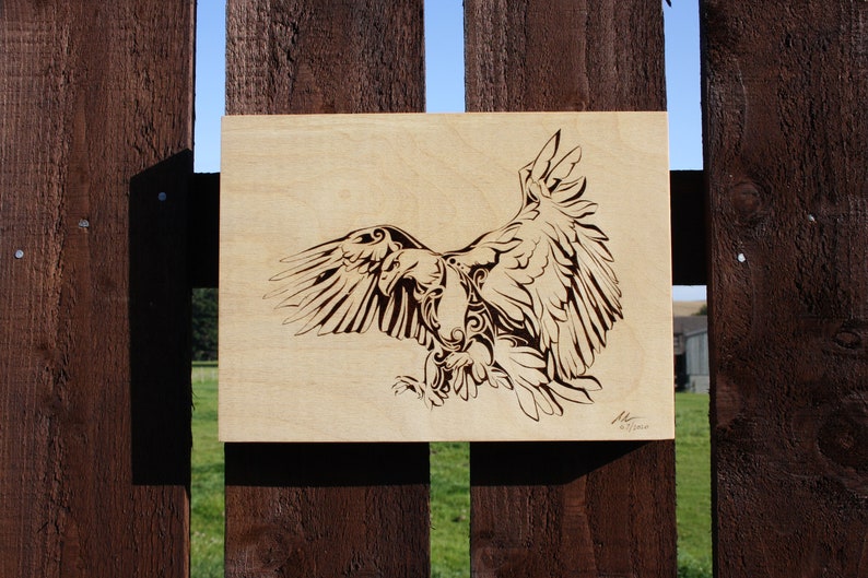 Flying Eagle Wall Hanging Pyrography Art Home Decor Wall - Etsy UK