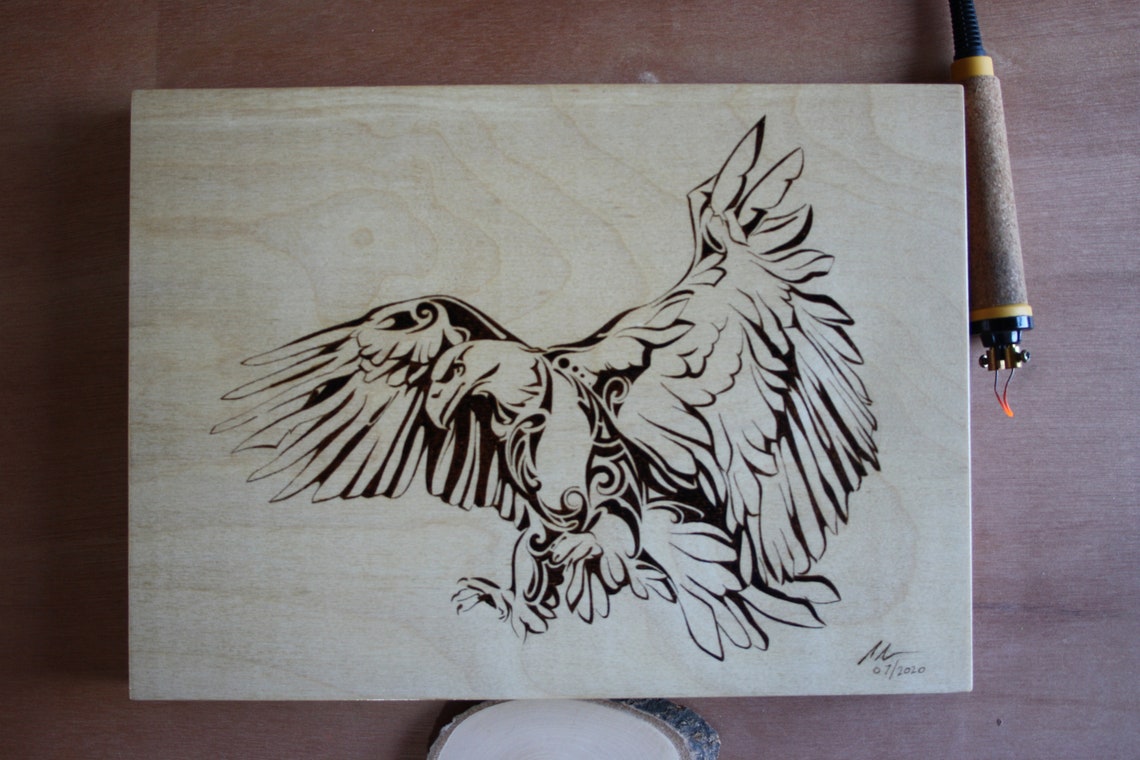 Flying Eagle Wall Hanging Pyrography Art Home Decor Wall | Etsy UK