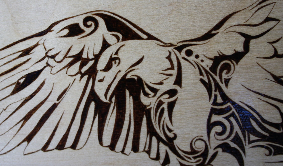 Flying Eagle Wall Hanging Pyrography Art Home Decor Wall | Etsy UK