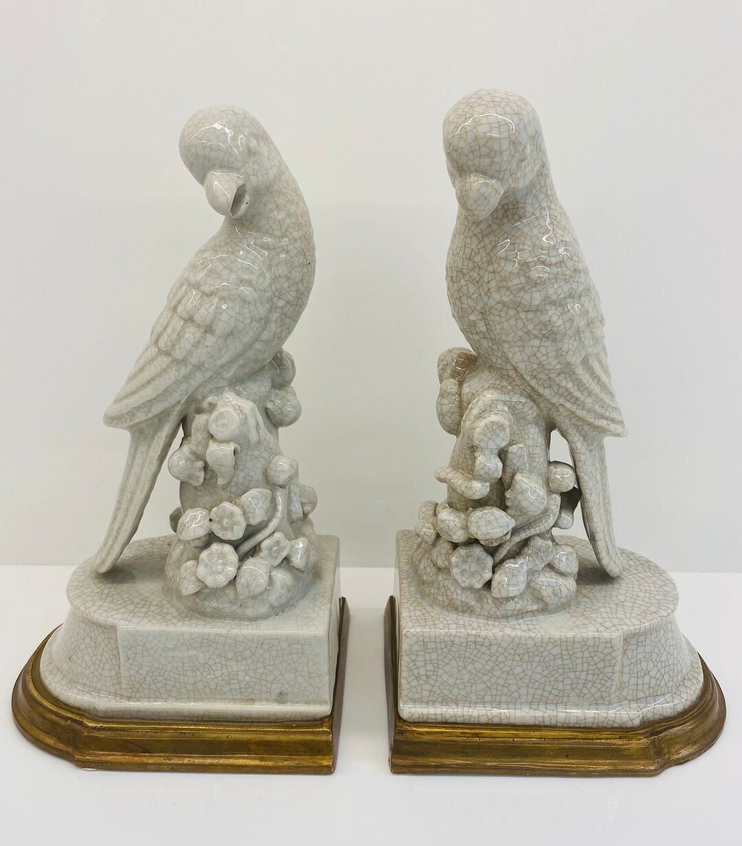 Parrot Bookends Finished in Crackleglaze - Etsy