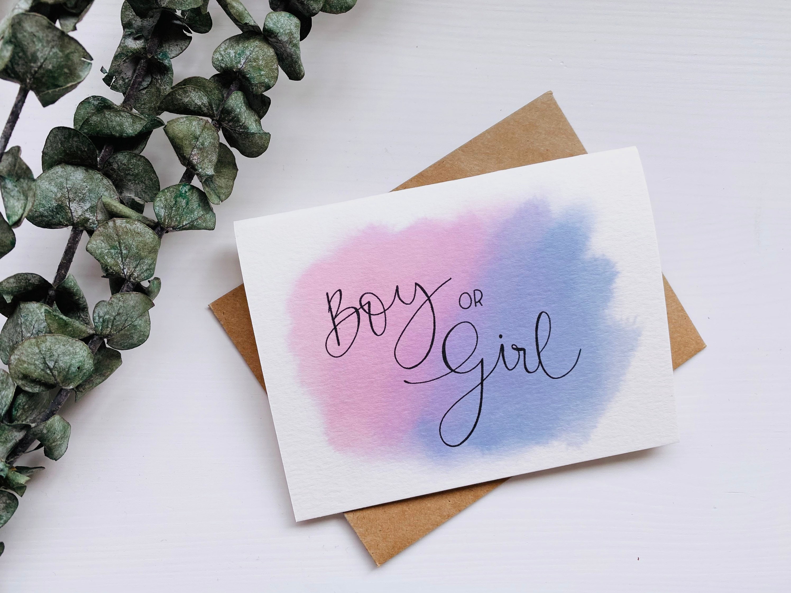 Gender Reveal Card Gender Reveal Greeting Card for Gender | Etsy