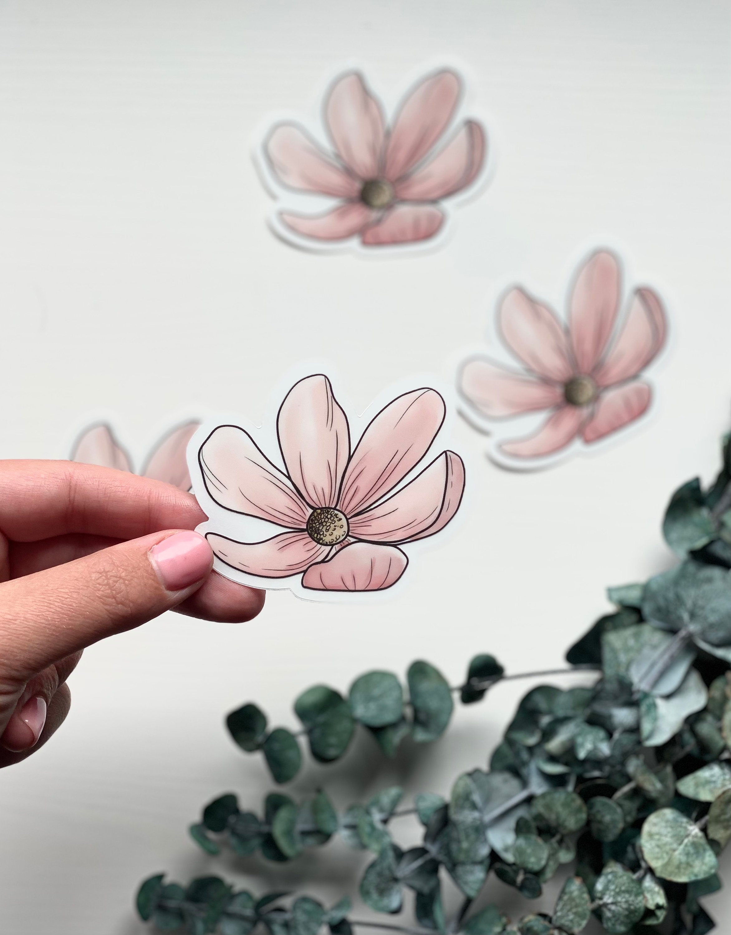 Rosa Blumen Sticker Vinyl Sticker WasserfestEr Sticker | Etsy