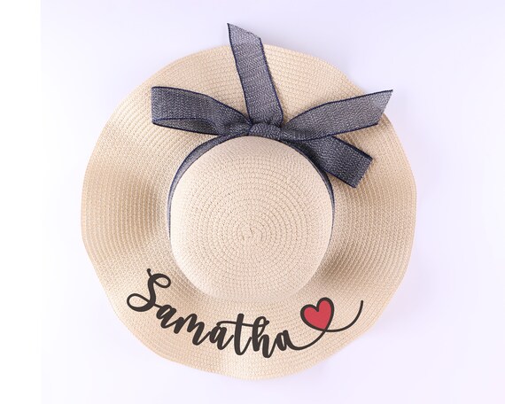 Personalized Sun Hat Ribbon Your Name Bridesmaid Bachelorette | Etsy