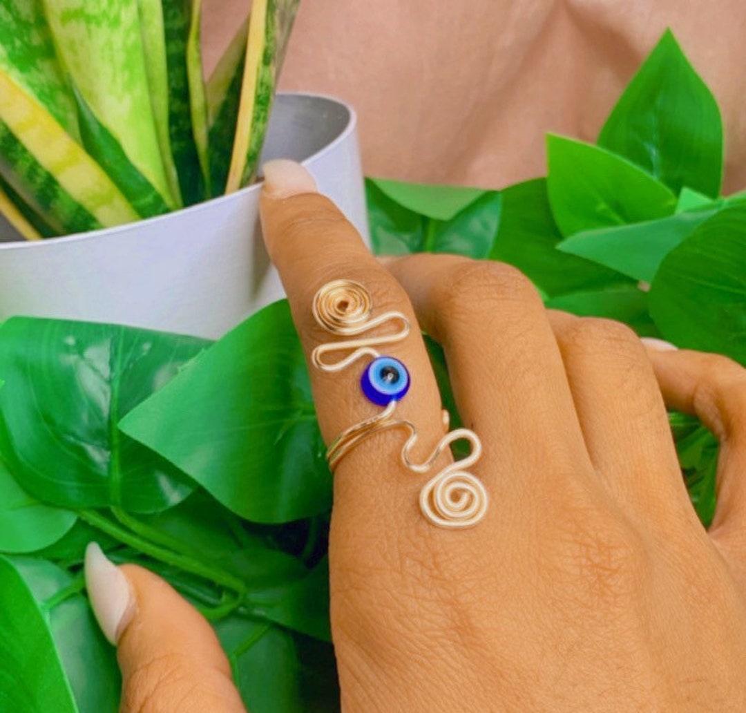 Nazar Ring | Adjustable Ring | Toe Ring | Evil Eye Ring | One Size Fits ...