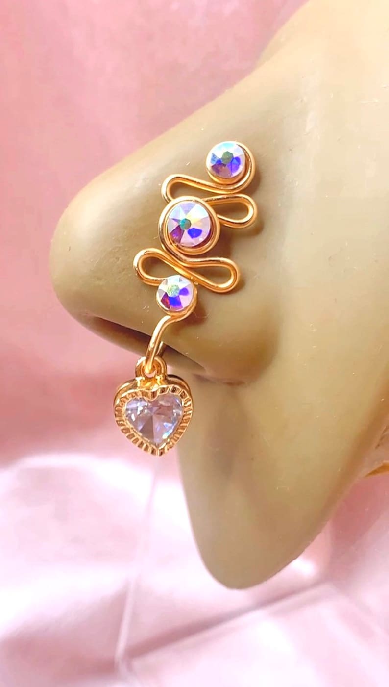 Crystal Nose Cuff Set Dangle Nose Cuff No Piercing Necessary - Etsy