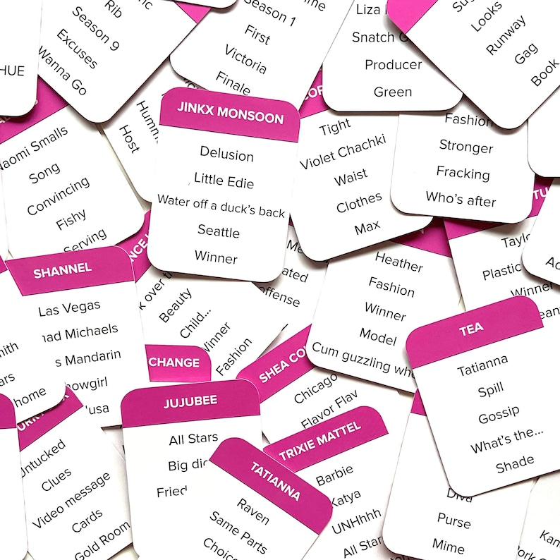 Rupaul's Drag Race Taboo Game: Tab-ru Printable (PDF Download) - Etsy