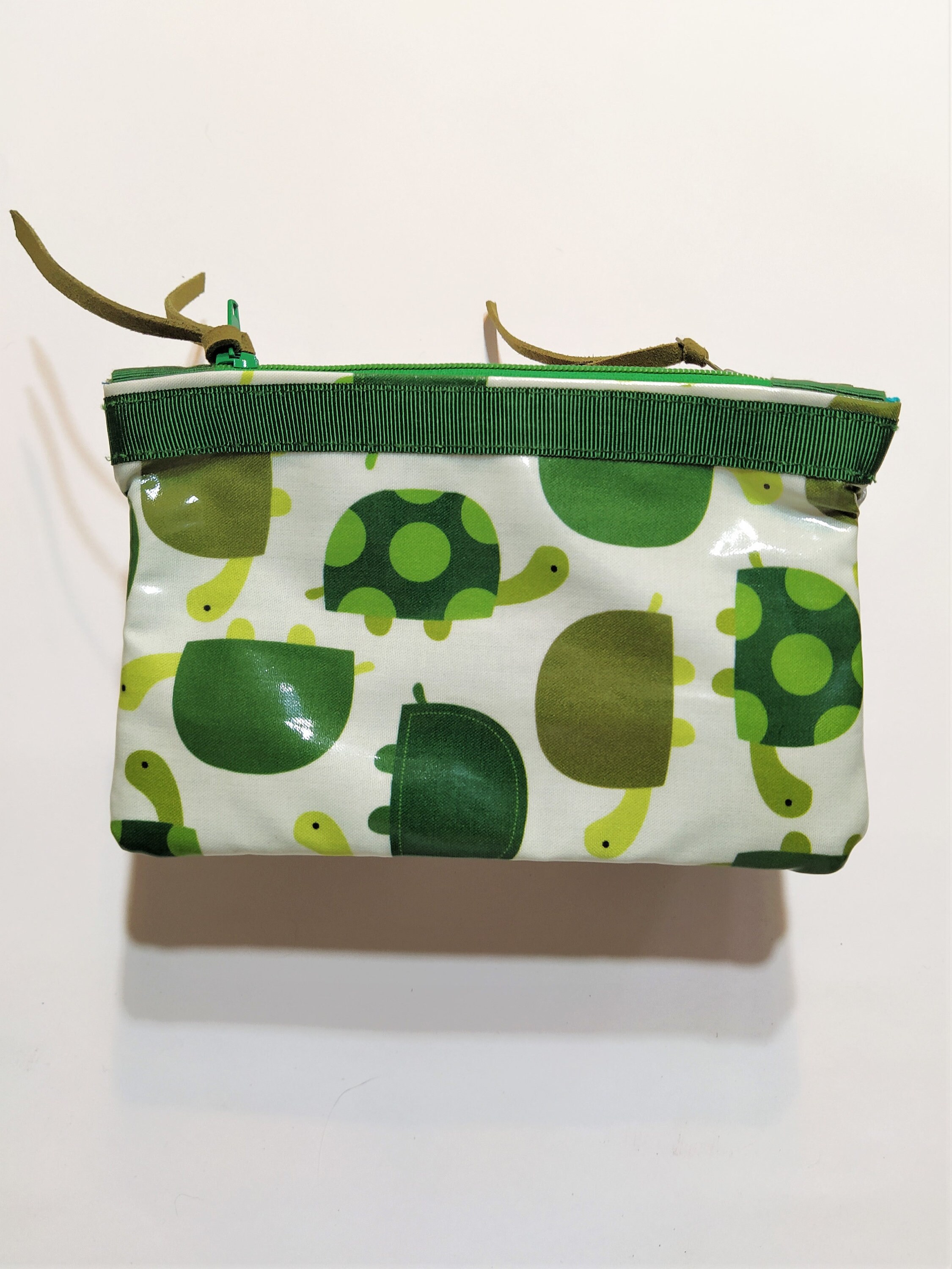 Green Turtle 2 Zipper waterproof wallet. Waterproof turtle zip | Etsy