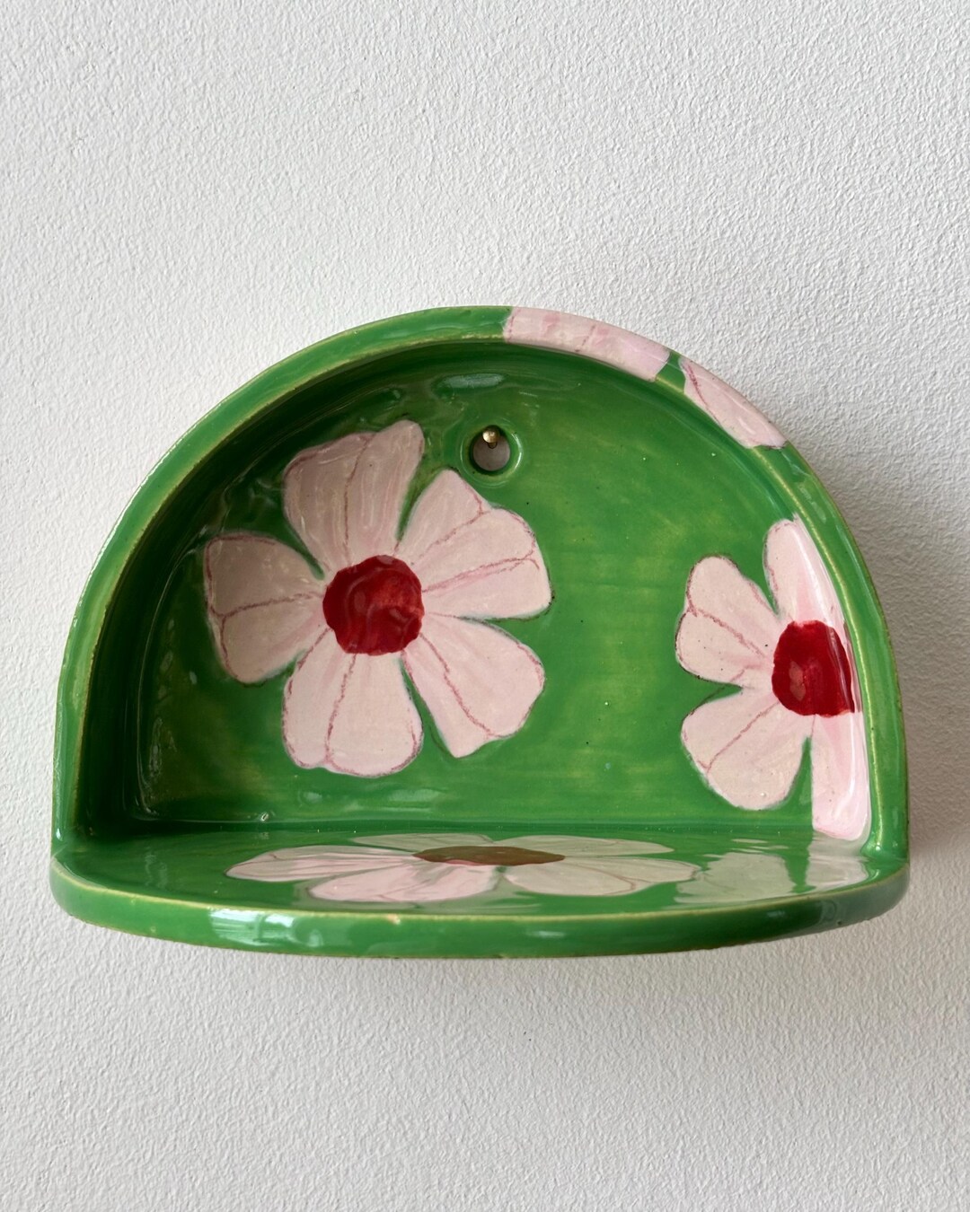 Green With Flowers Ceramic Altar | Ceramic Candle Holder | Altar ...