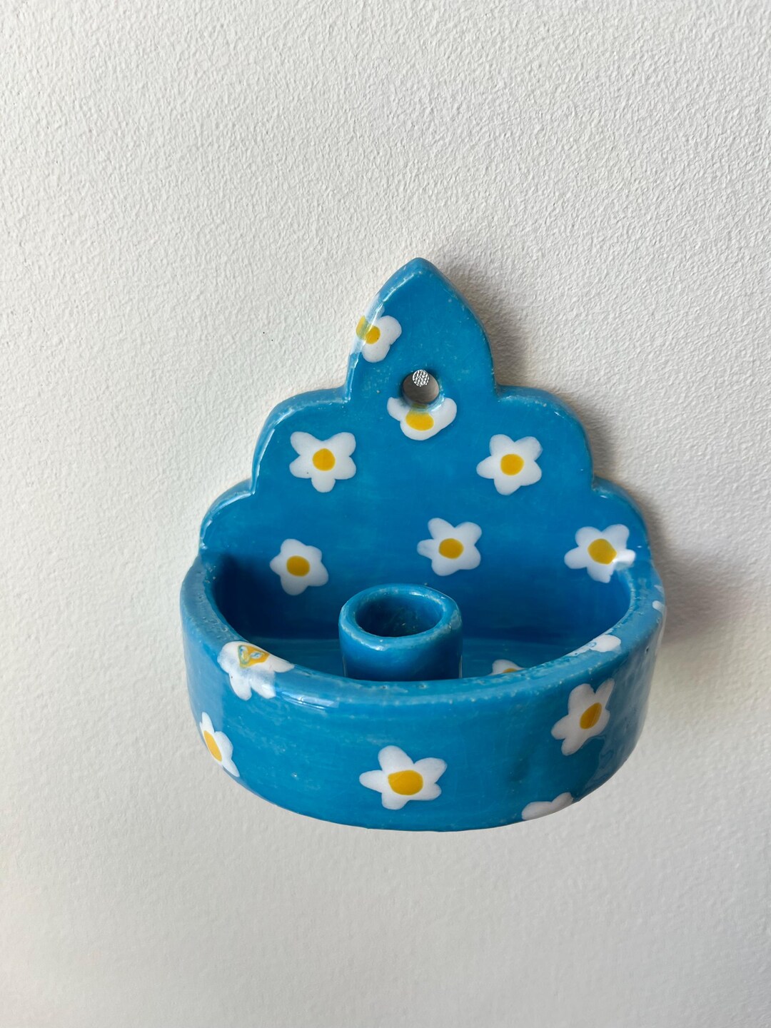 Blue Floral Wall Altar | Ceramic Wall Ornament | Ceramic Altar | Wall ...