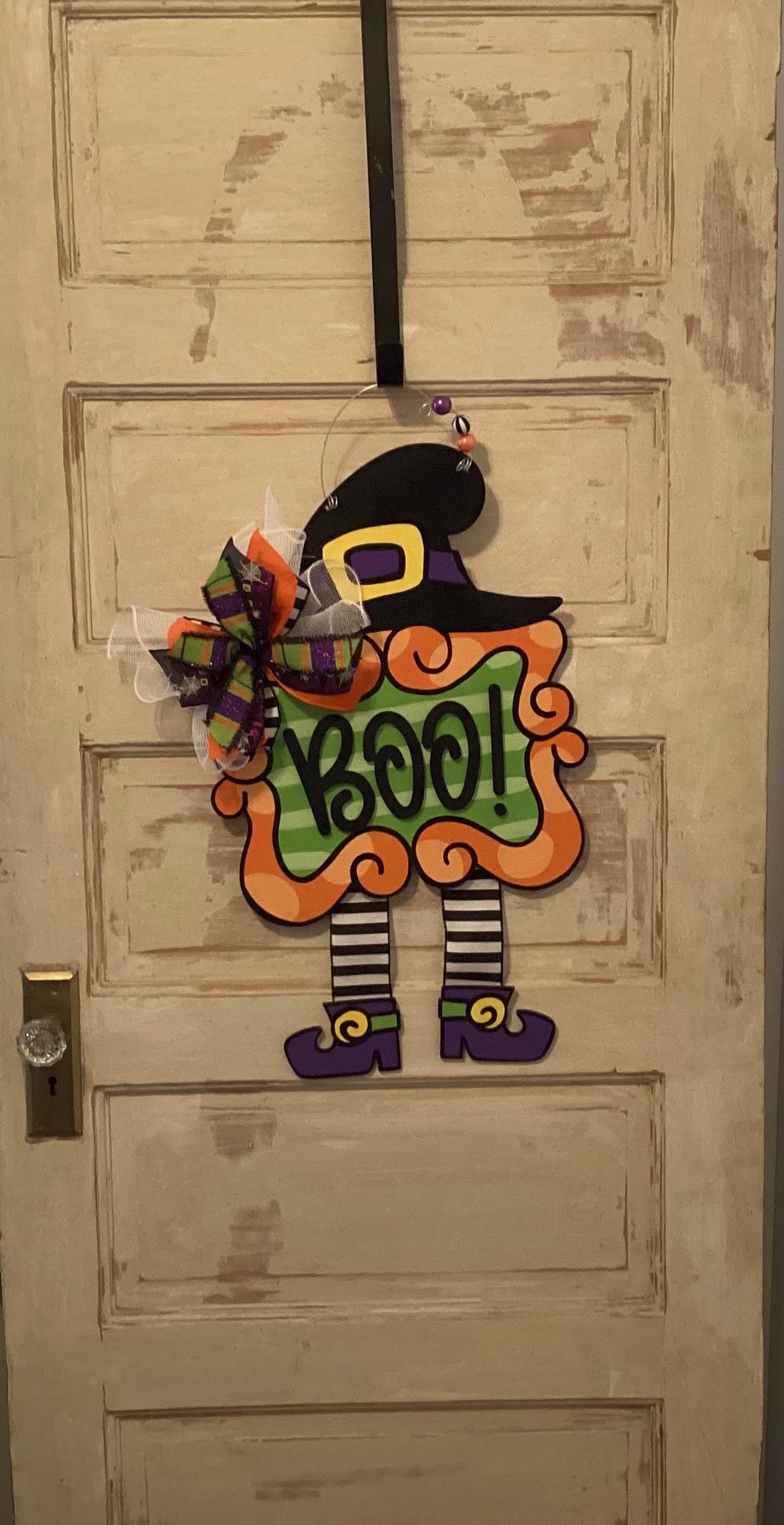 Boo Witch With Ribbon Legs - Etsy