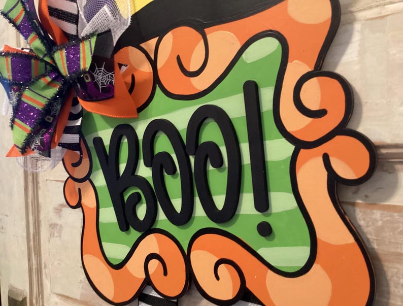 Boo Witch With Ribbon Legs - Etsy