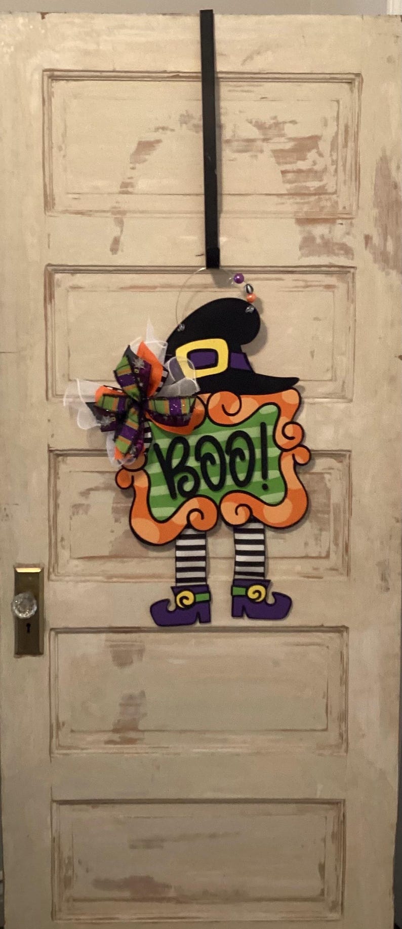 Boo Witch With Ribbon Legs - Etsy