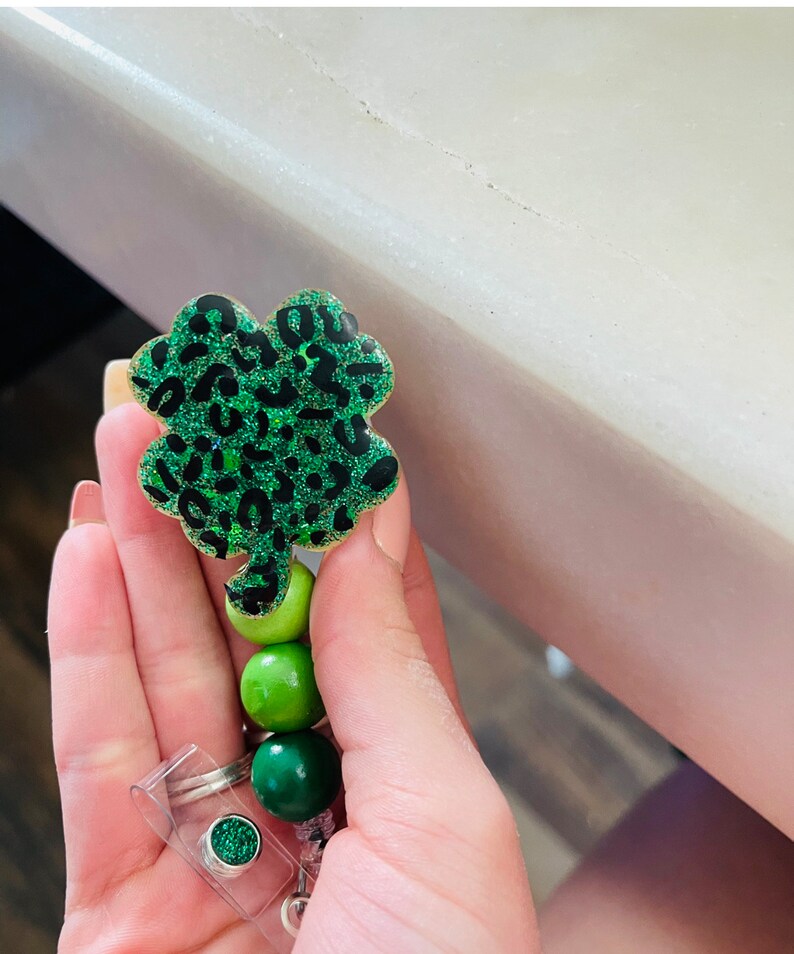 St Patricks Day Four Leaf Clover Badge Reel Saint Patricks - Etsy