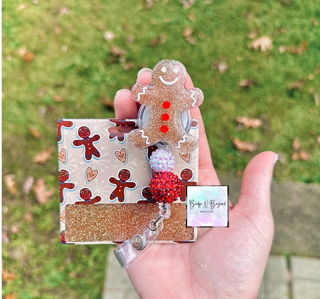 Gingerbread Badge Reel, Christmas Badge Reel & Badge Buddy Set, Winter ...
