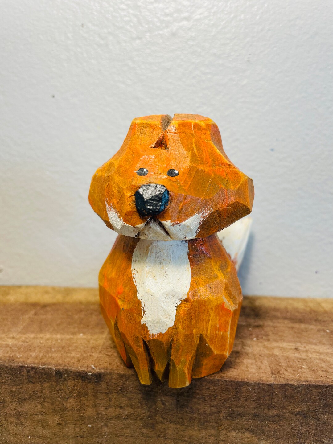 Hand Carved Fox Handmade Wooden Custom Figurine Home - Etsy