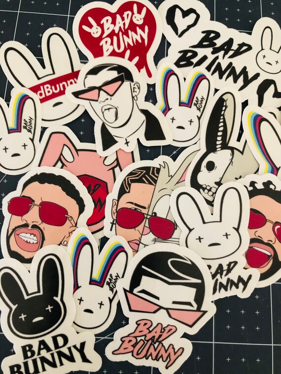 Bad Bunny Stickers Set of 16 Bad Bunny Stickers Clear - Etsy