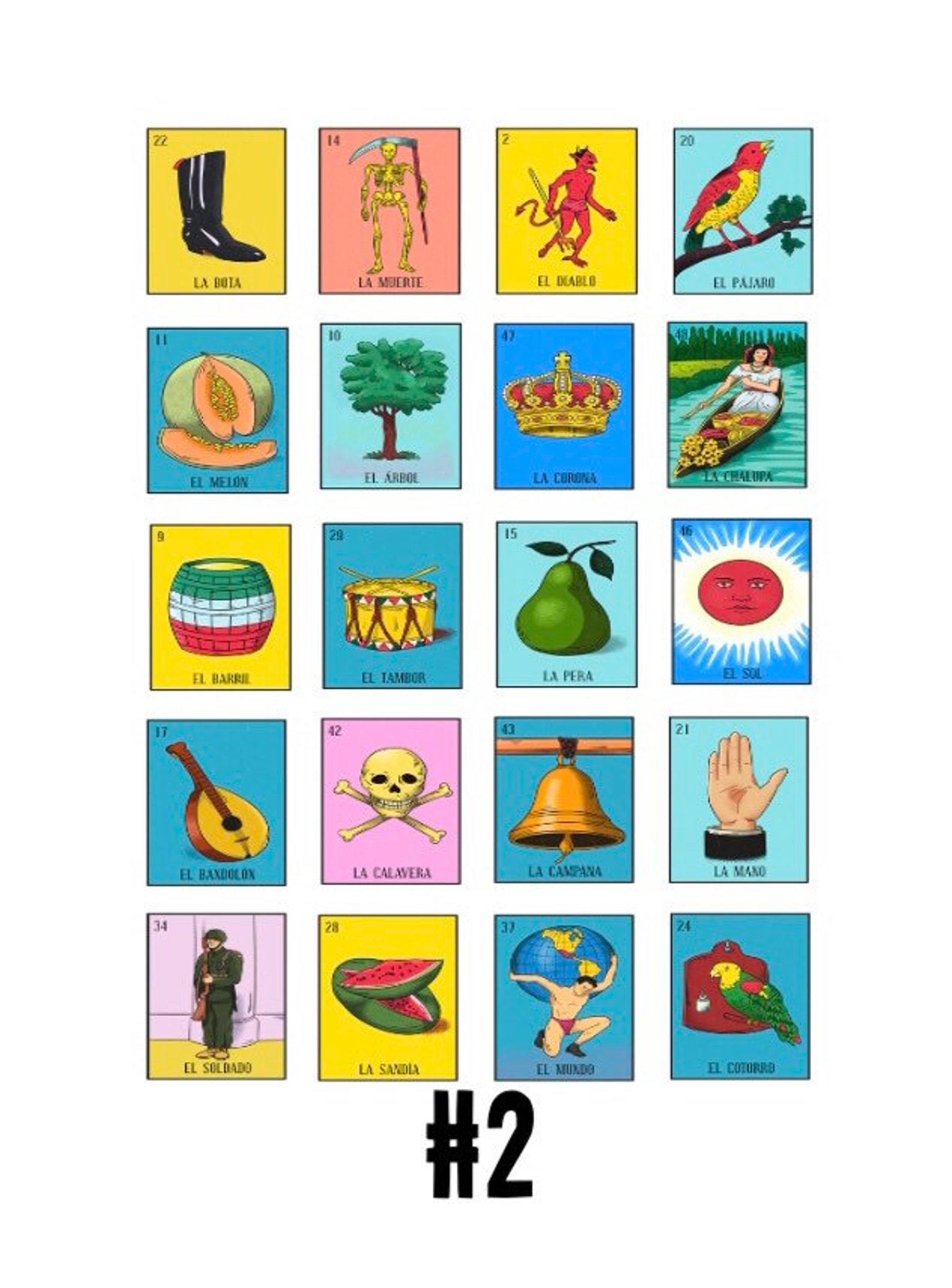 Loteria Stickers Set of 20 Mini Loteria Stickers - Etsy