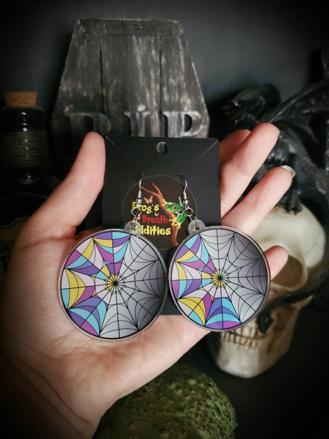 Stained Glass Goth Window Acrylic Light Weight Earrings - Etsy