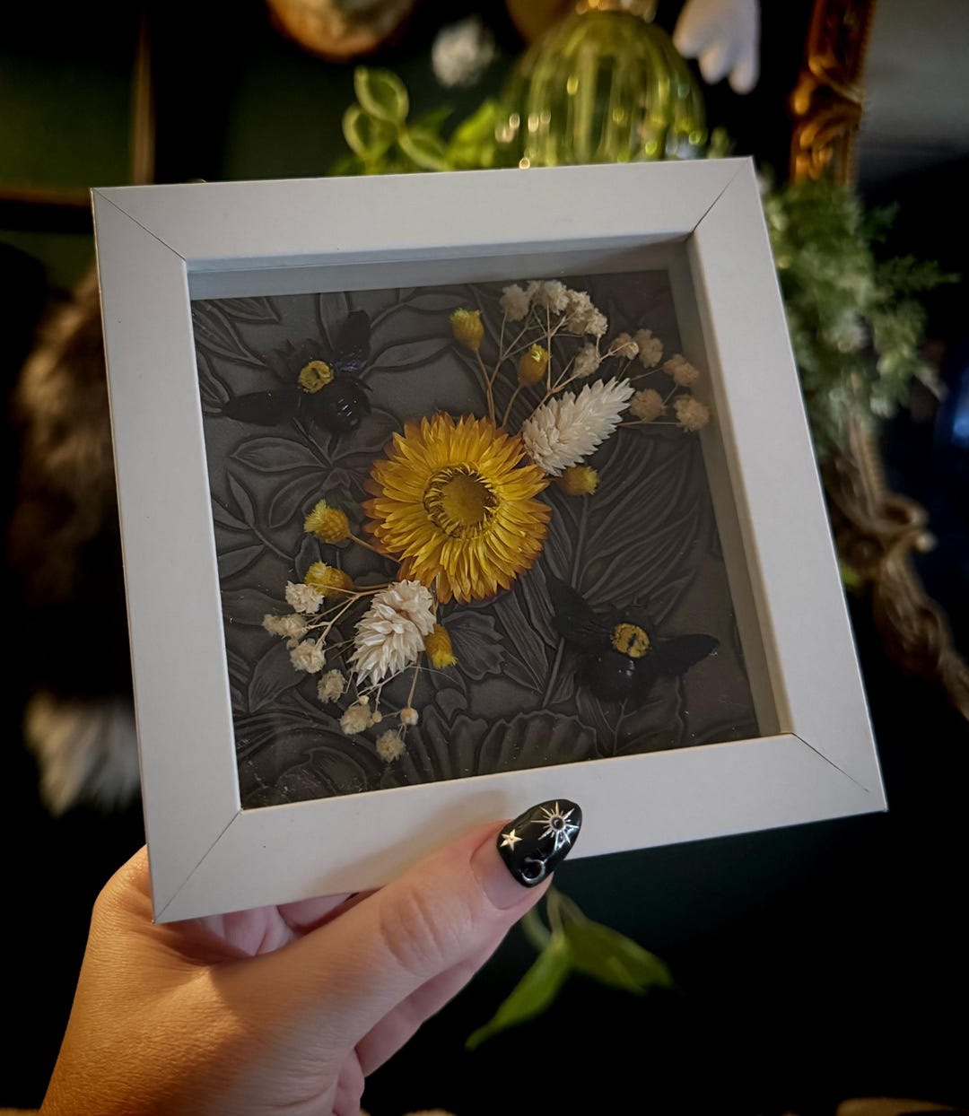 Real Yellow Carpenter Bees With Dried Florals Handcrafted Collectors ...