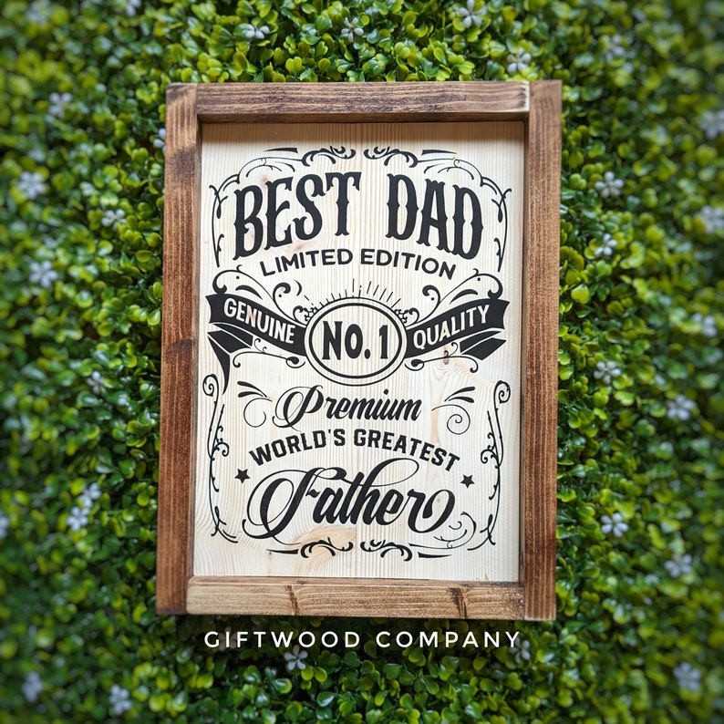 Farmhouse Wooden Best Dad Wall Sign - Etsy