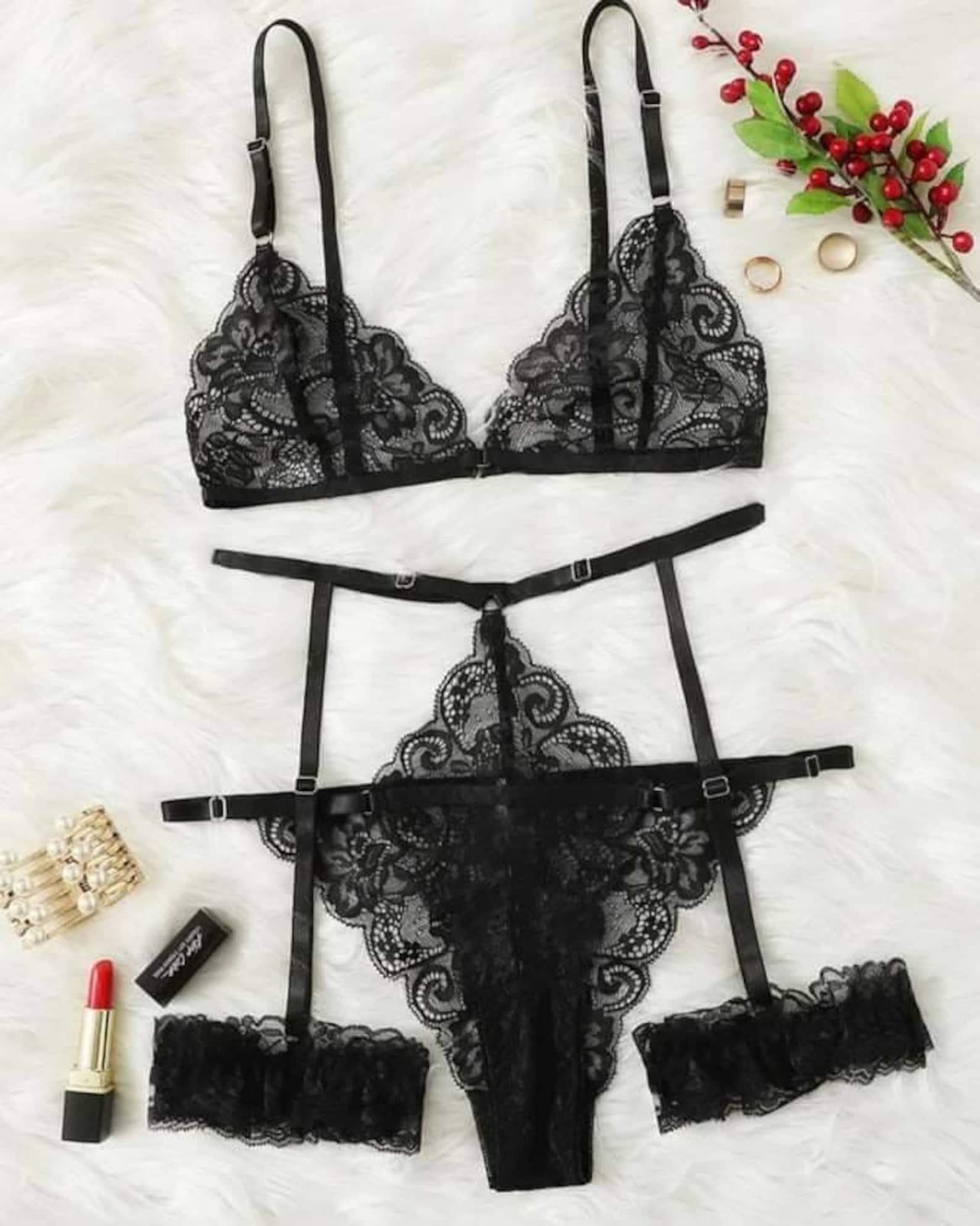 Girlfriend Gift Wife Gift Sheer Lingerie Bralette Burlesque - Etsy