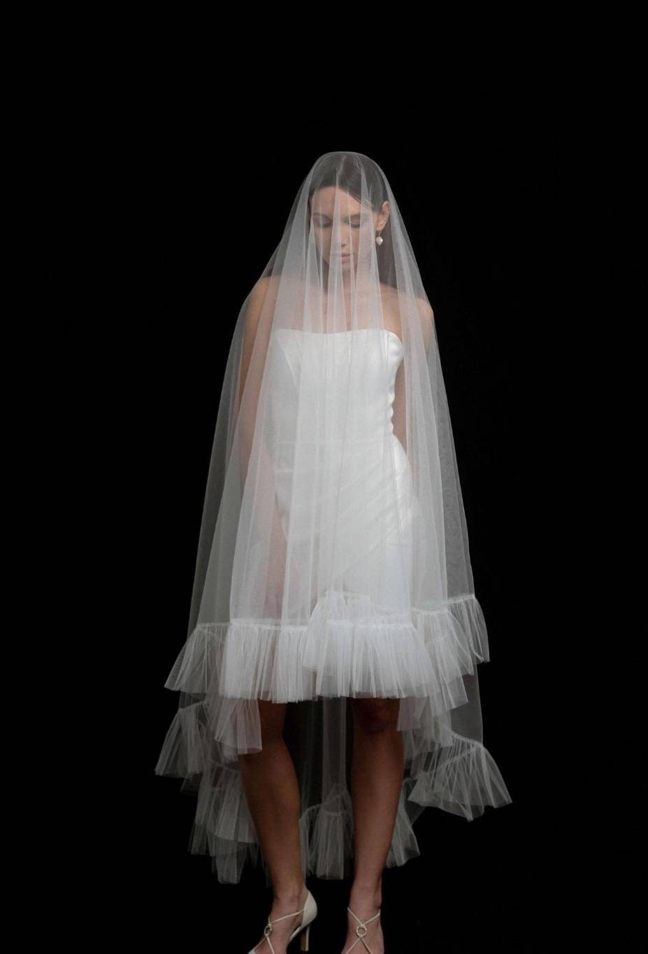 Ruffle Veil Ruffled Edge Veil Veil With Ruffles Frill - Etsy