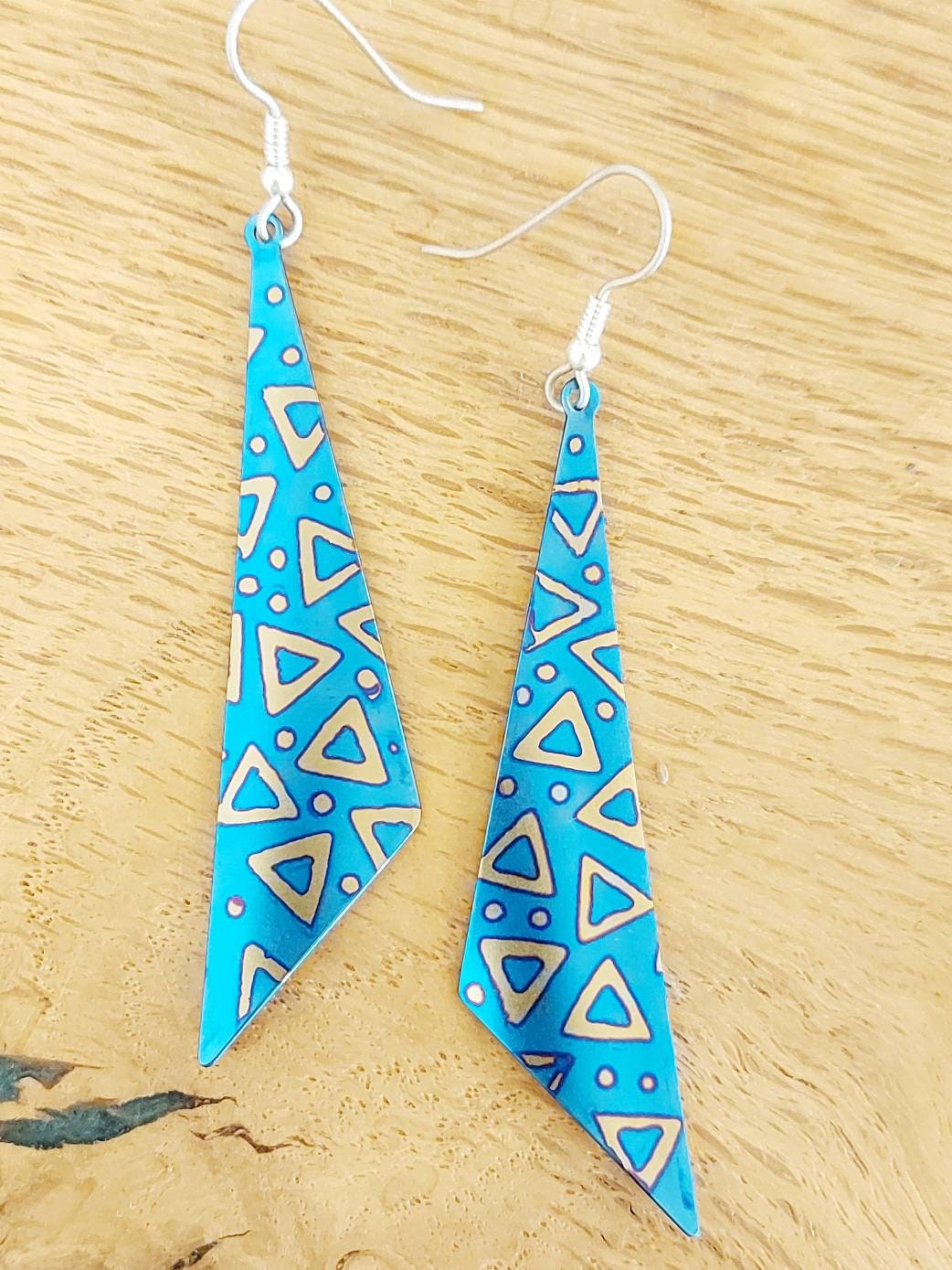 Scalene Triangle Drop Earrings - Etsy