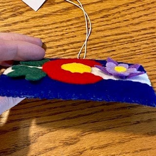 Colorado State Flag With Columbine Flowers Handmade Felt Christmas Tree ...