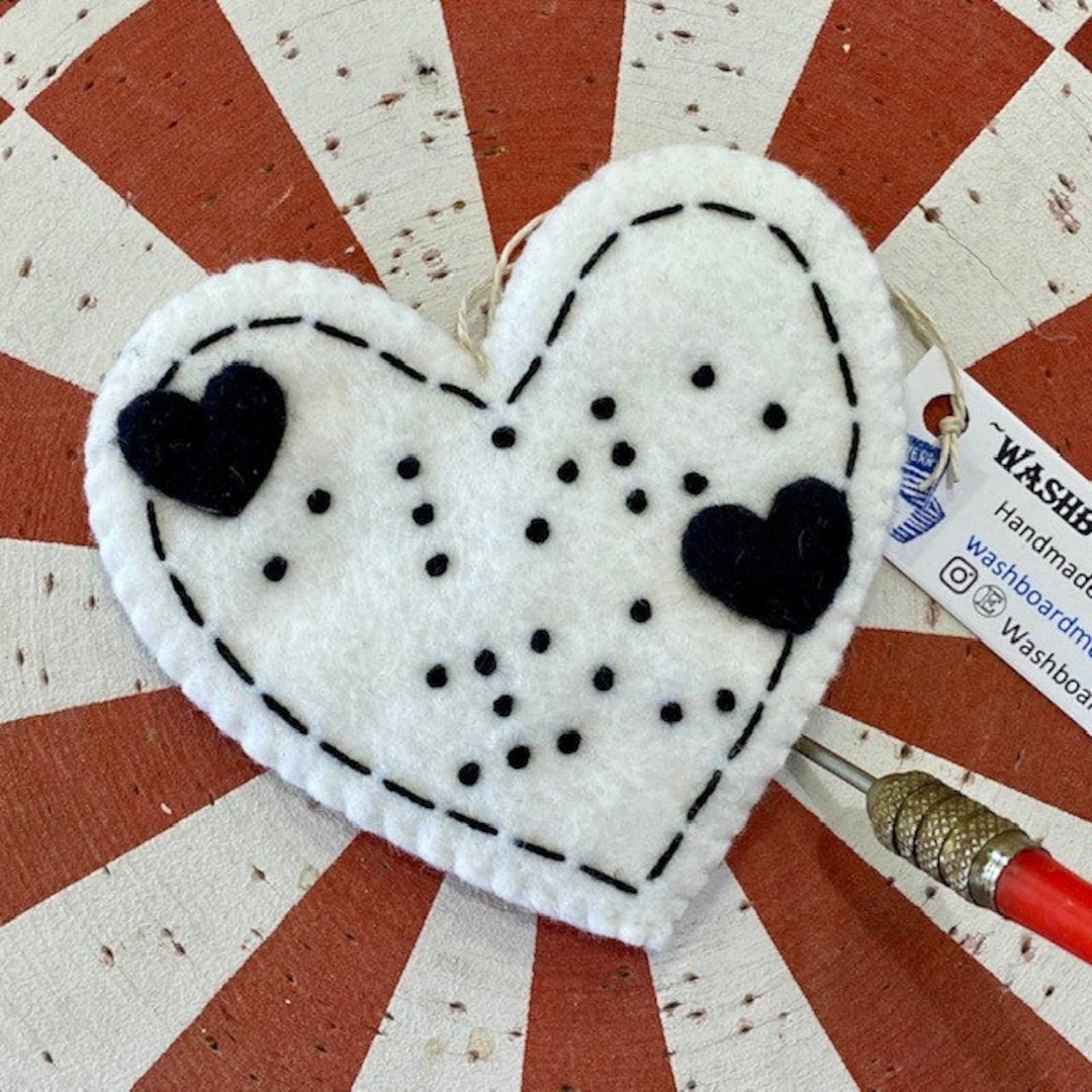 Raised Braille 'I Love You' Heart in Black and White Handmade Felt ...