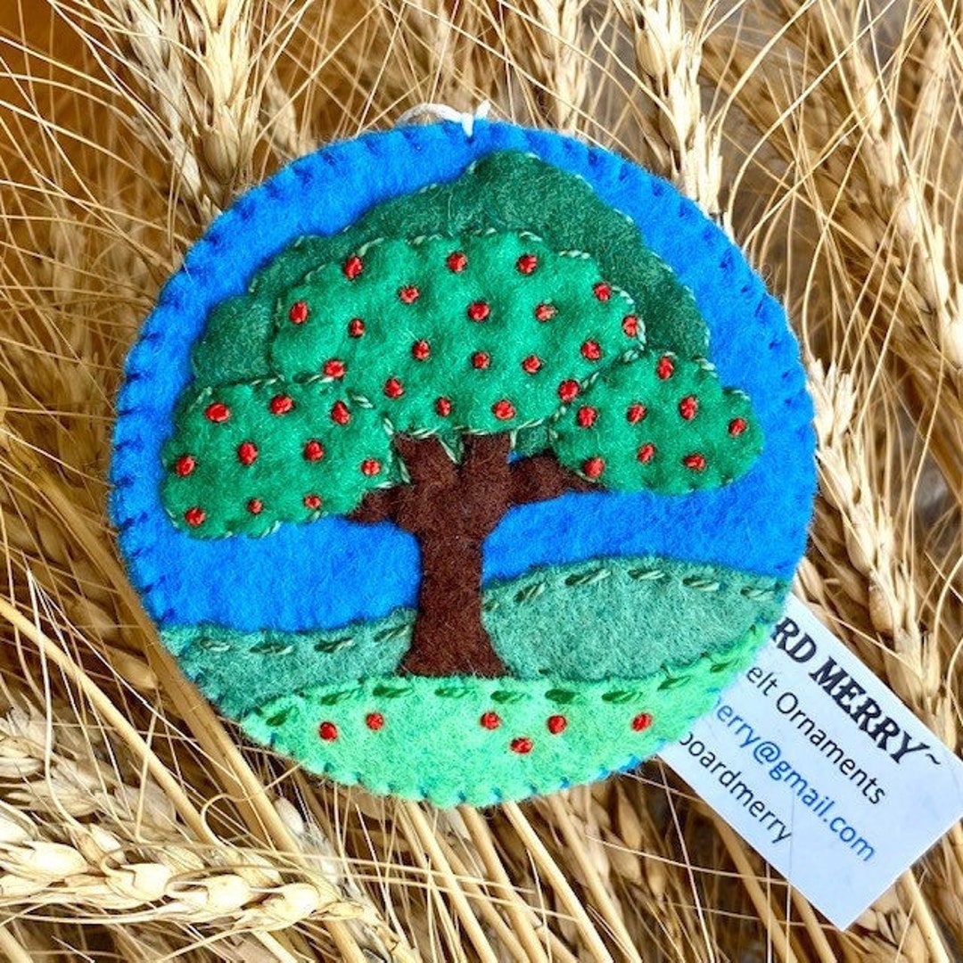 Apple Tree Apple Picking Handmade Felt Christmas Tree Ornament - Etsy