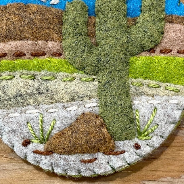 Desert Scene With Saguaro Cactus Felt Christmas Ornament - Etsy