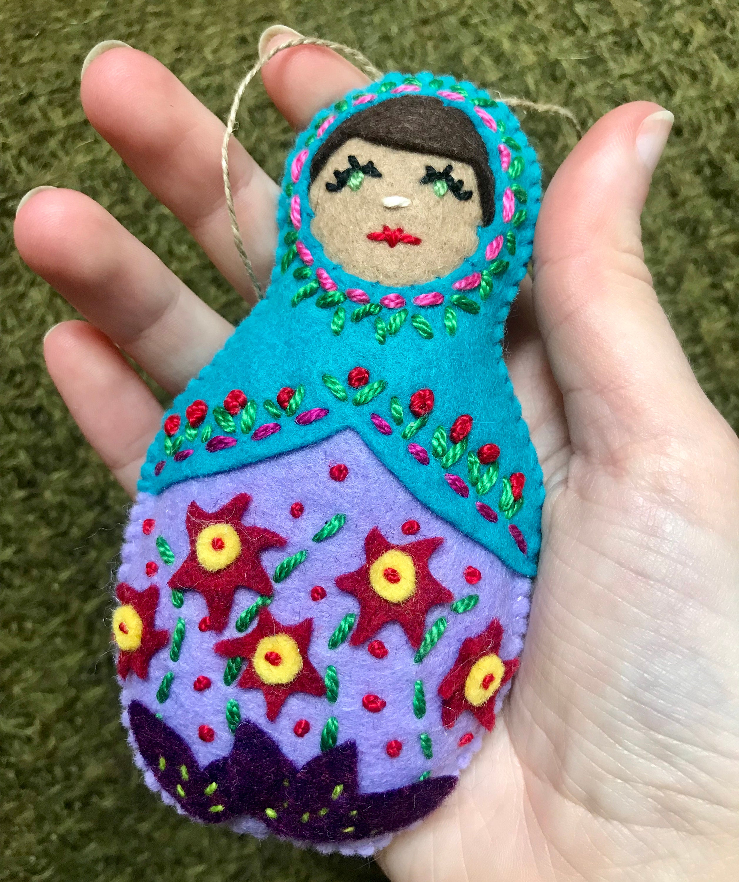 Russian Matryoshka Doll Felt Ornaments - Etsy