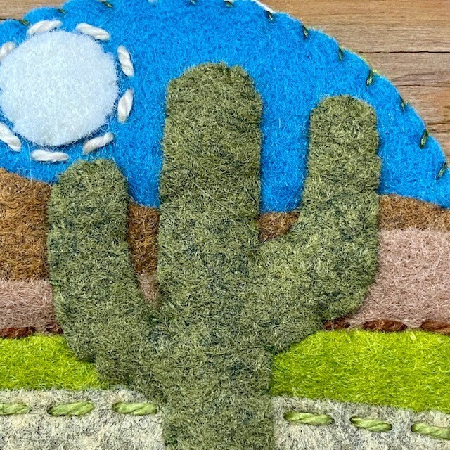 Desert Scene With Saguaro Cactus Felt Christmas Ornament - Etsy