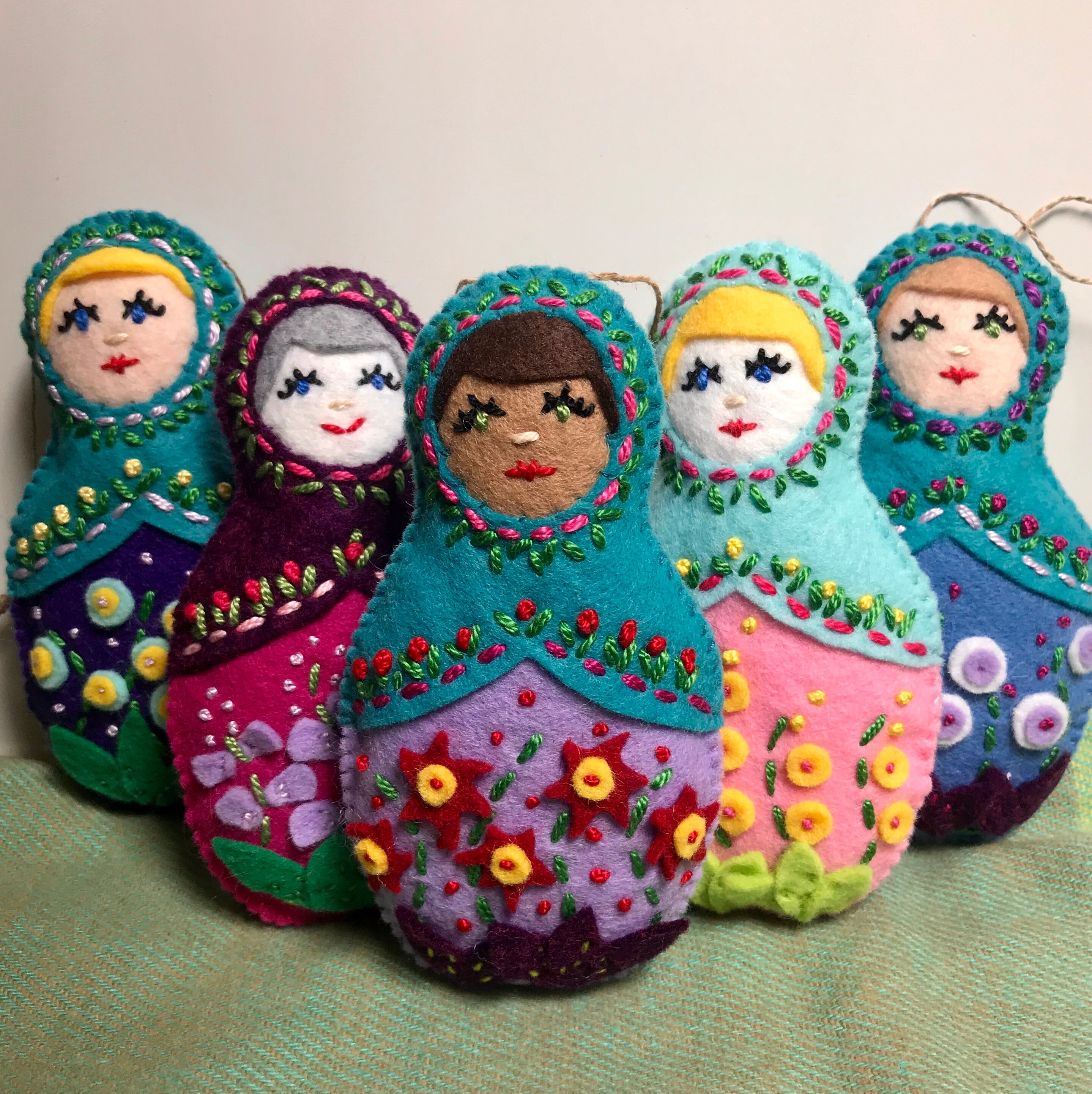 Russian Matryoshka Doll Felt Ornaments - Etsy