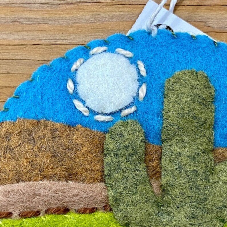 Desert Scene With Saguaro Cactus Felt Christmas Ornament - Etsy