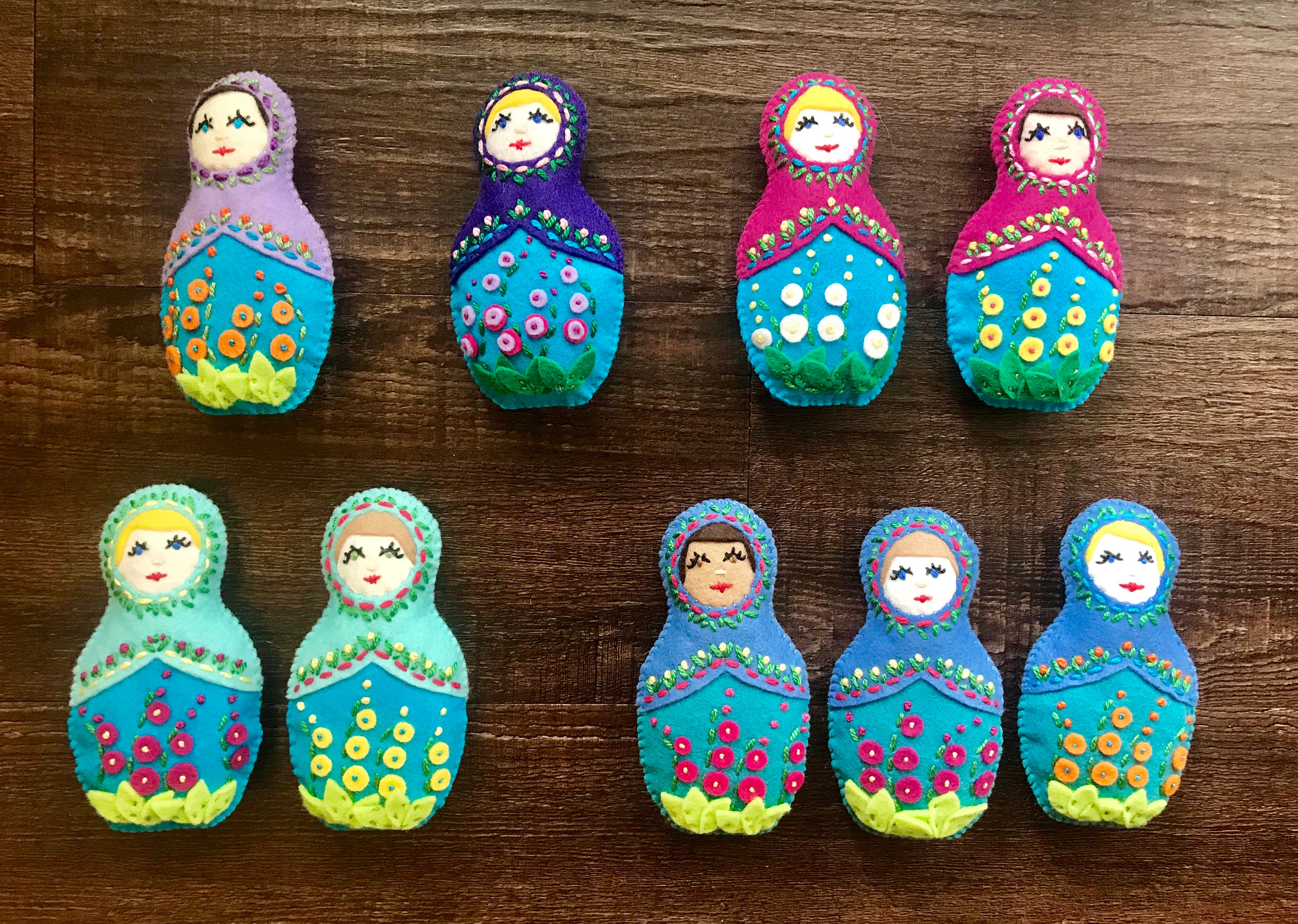 Russian Matryoshka Doll Felt Ornaments - Etsy