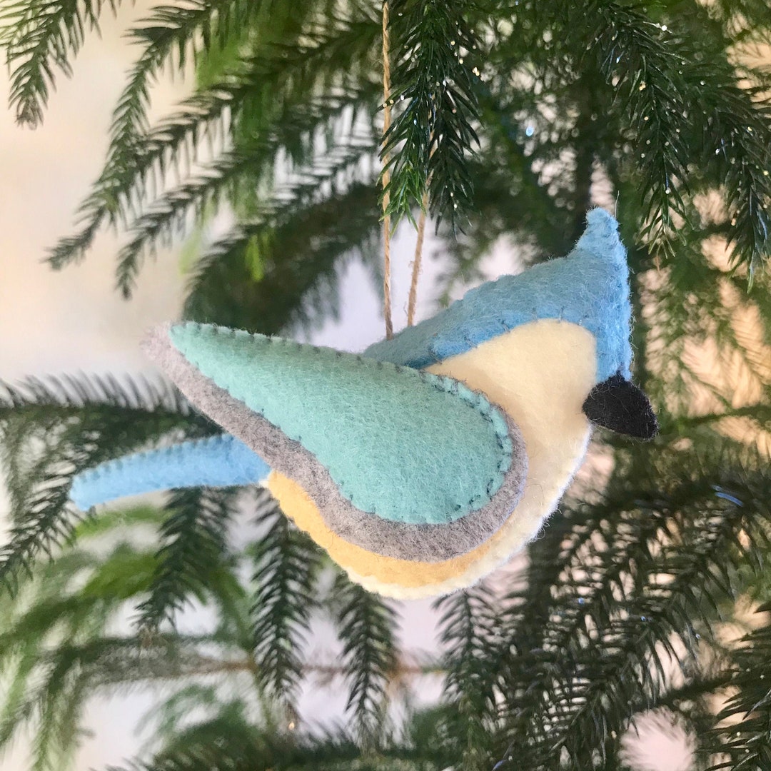 Tufted Titmouse Felt Ornament - Etsy