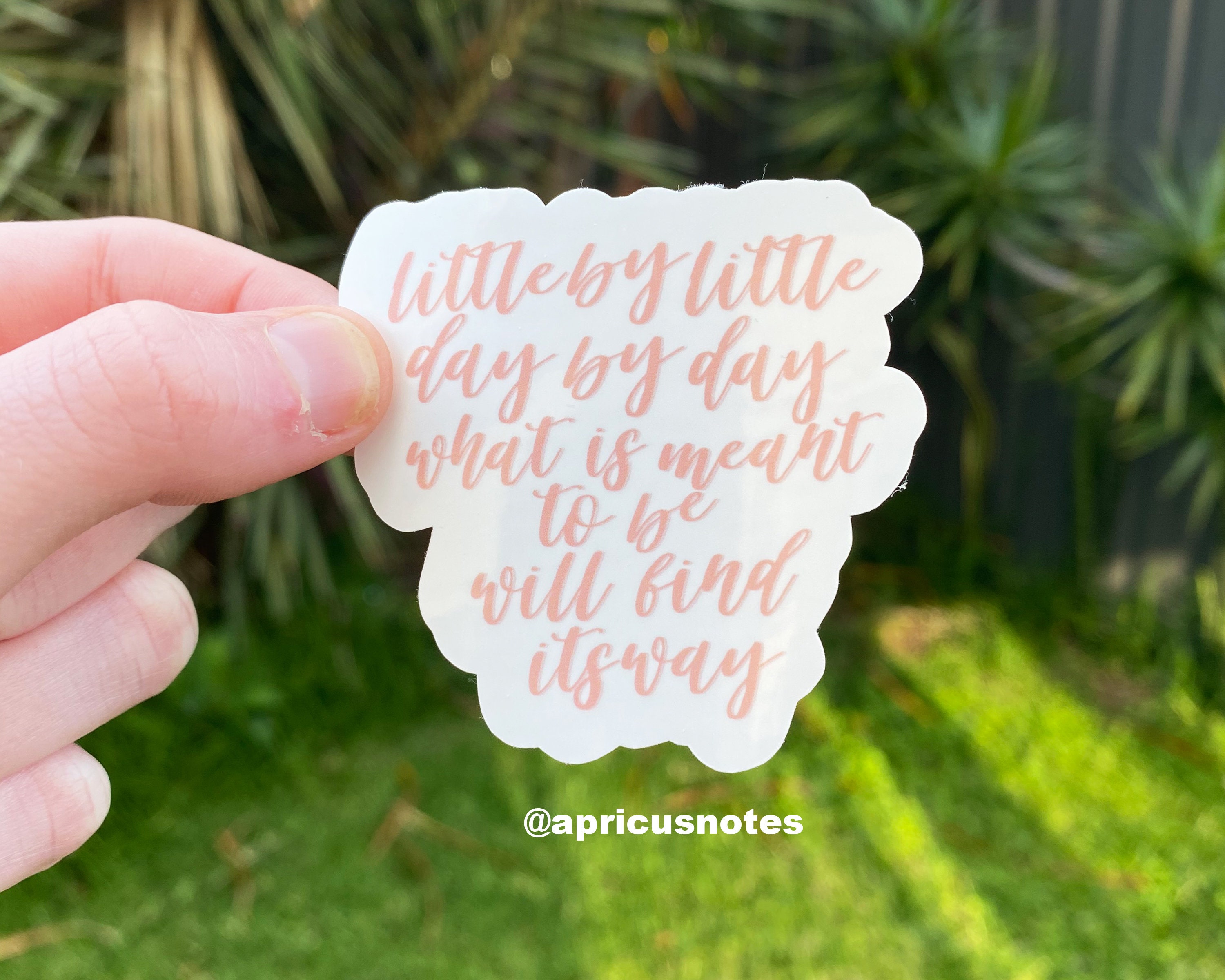 Little by Little day by day poem quote sticker Motivational | Etsy